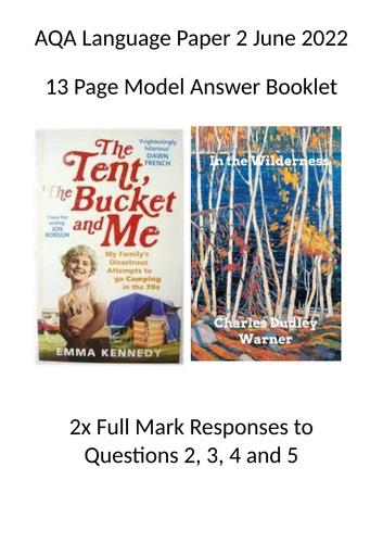 AQA Language Paper 2 Model Answers June 2022- June 2025 | Teaching ...