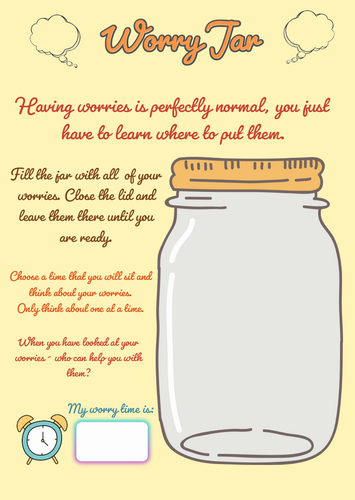 The Worry Jar Worksheet | Teaching Resources