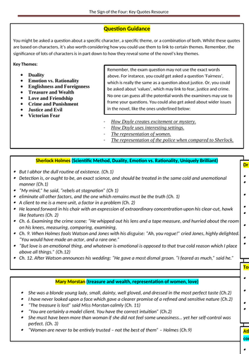 The Sign of Four KS4 Scheme of Work Full - English Literature ...