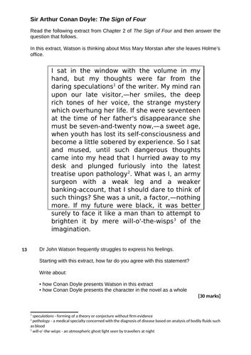 The Sign of Four KS4 Scheme of Work Full - English Literature ...