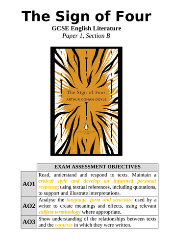 The Sign of Four KS4 Scheme of Work Full - English Literature ...