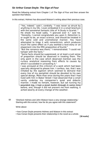 The Sign of Four KS4 Scheme of Work Full - English Literature ...