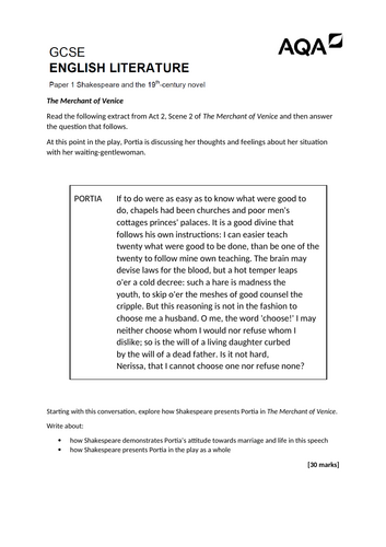 The Merchant of Venice KS4 - Shakespeare - Full Unit of Work English ...