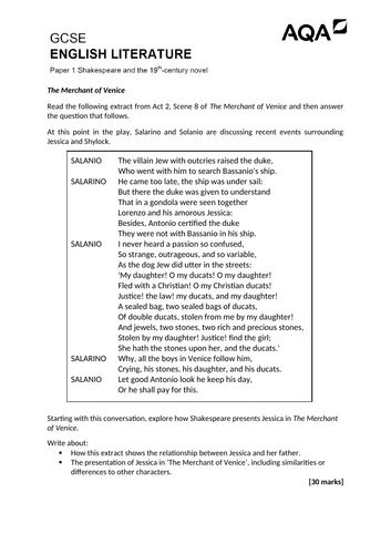 The Merchant of Venice KS4 - Shakespeare - Full Unit of Work English ...