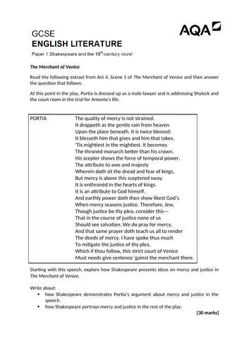 The Merchant of Venice KS4 - Shakespeare - Full Unit of Work English ...