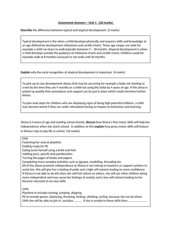 Unit 1 - Human Lifespan Learning Aim A - BTEC L3 Ext Dip in Health and ...