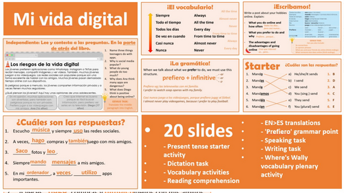 2026 Spanish AQA GCSE Module 1.1 - Mi vida digital | Teaching Resources