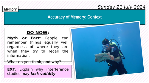 AQA GCSE Psychology: CONTEXT AS A FACTOR AFFECTING THE ACCURACY OF ...