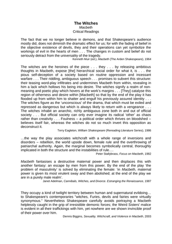 Macbeth by William Shakespeare (play) A Level Literature Unit of Work ...