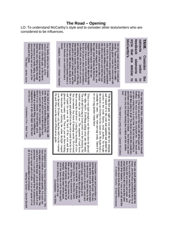 The Road - Cormac McCarthy - A Level Literature Unit of Work | Teaching ...