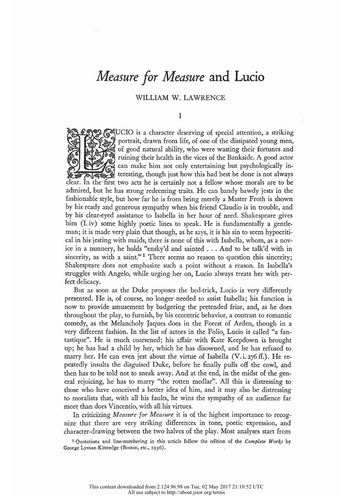 Measure for Measure - William Shakespeare (play) A Level Literature ...