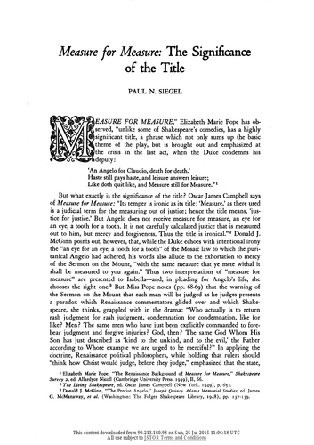 Measure for Measure - William Shakespeare (play) A Level Literature ...