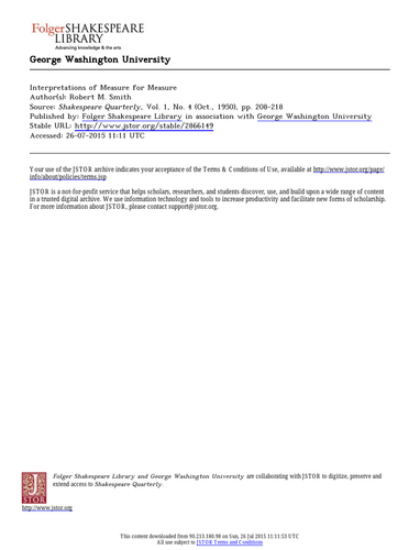 Measure for Measure - William Shakespeare (play) A Level Literature ...