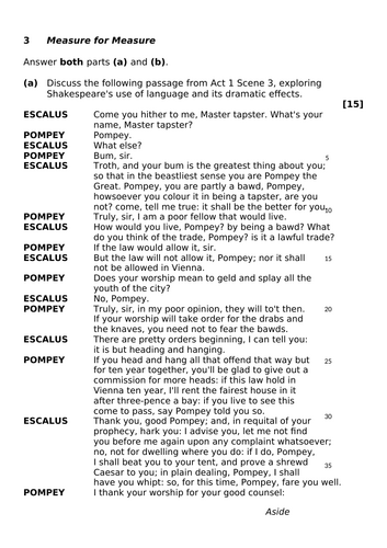 Measure for Measure - William Shakespeare (play) A Level Literature ...
