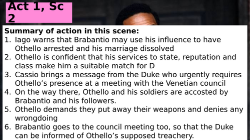 Othello - Analysis of Act 1 Scenes 2 and 3 | Teaching Resources