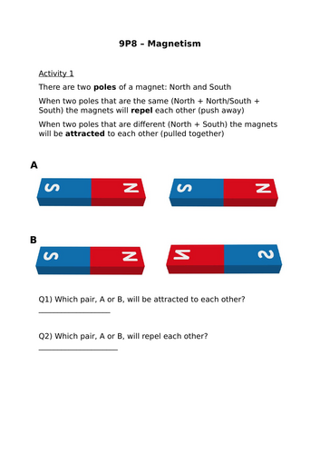 Magnetism work activity booklet | Teaching Resources