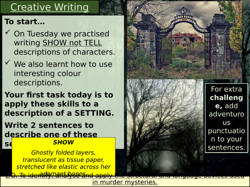 Creative Writing - Story Openings - Detective Fiction | Teaching Resources