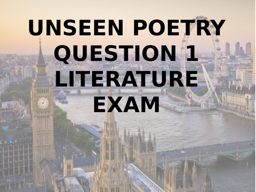 Unseen Poetry Practice - Composed Upon Westminster Bridge | Teaching ...