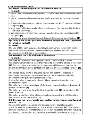 T-Level Health 2024-2025 A10.1-A10.5 Infection prevention and control ...