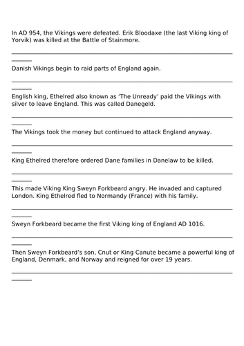 KS2 Viking activities | Teaching Resources