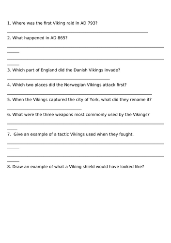 KS2 Viking activities | Teaching Resources
