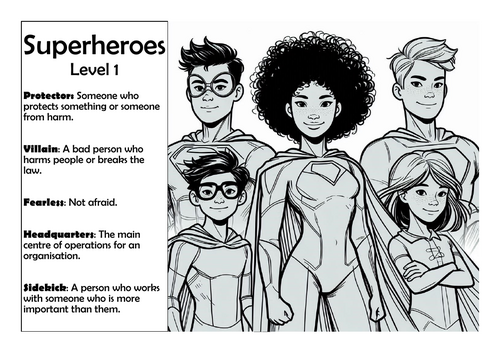 Word of the Day Workbook - Superheroes - Level 1 | Teaching Resources