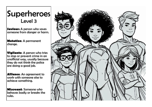 Word of the Day Workbook - Superheroes - Level 3 | Teaching Resources