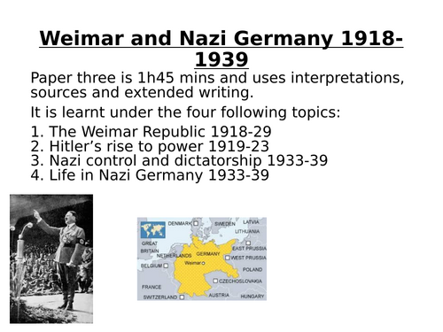 KT1 Weimar Republic Edexcel 9-1 | Teaching Resources