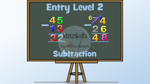 AQA Entry Level 2 Maths -Subtraction - PowerPoint Lesson | Teaching ...