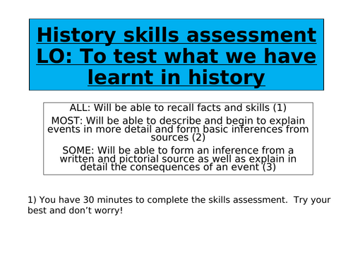 Introduction to History skills | Teaching Resources