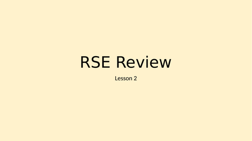 RSE Review Year 9 | Teaching Resources