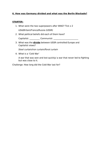 Cold War post WW2 | Teaching Resources
