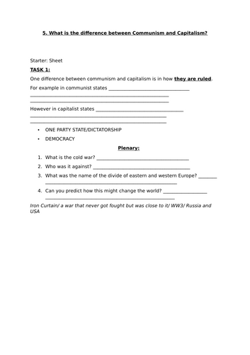 Cold War post WW2 | Teaching Resources