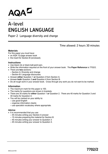 A Level English Language Model Exam Reponse 2 | Teaching Resources