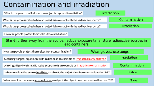 Contamination, irradiation and dangers of radiation plenary | Teaching ...