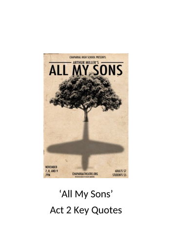 All My Sons (full critical essay unit) | Teaching Resources