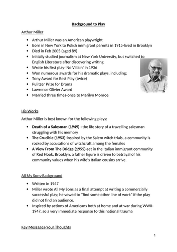 All My Sons (full critical essay unit) | Teaching Resources