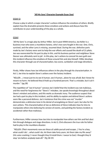 All My Sons (full critical essay unit) | Teaching Resources