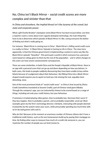 Black Mirror 'Nosedive' Talk Assessment (Higher/National 5) | Teaching Resources