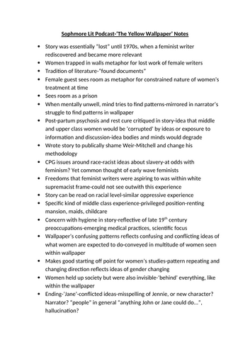 The Yellow Wallpaper-Higher Critical Essay Full Unit | Teaching Resources