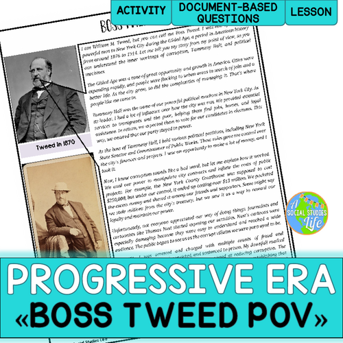 Boss Tweed Point of View, Progressive Era | Teaching Resources