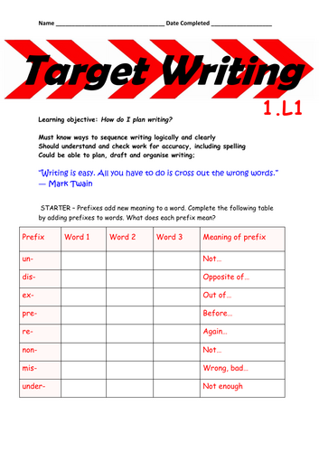 'Target' Functional Skills Writing English L1 | Teaching Resources