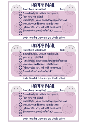 Happy Mail Cards Home | Teaching Resources