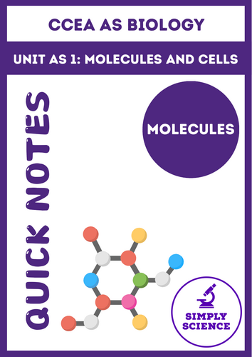 CCEA AS-1 Biology Molecules Revision Notes | Teaching Resources