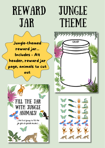 Reward Jar Classroom Management Jungle Theme - Back to School, Start of ...