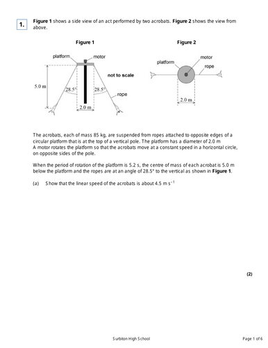 AQA A-level Further Mechanics - SHM (FULL TOPIC QUESTION SHEETS ...