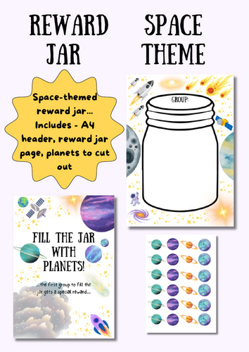 Reward Jar Classroom Management Space Theme - Back to School, Start of ...