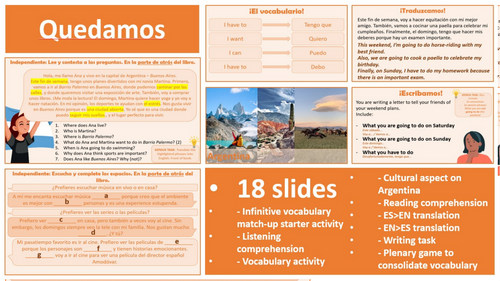 2026 Spanish AQA GCSE Module 1.3 - Quedamos | Teaching Resources
