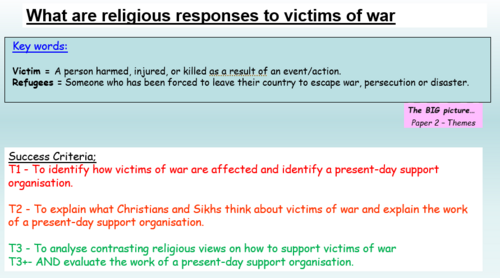 Aqa Rs Themes Christianity And Sikhism Religion And Victims Of War