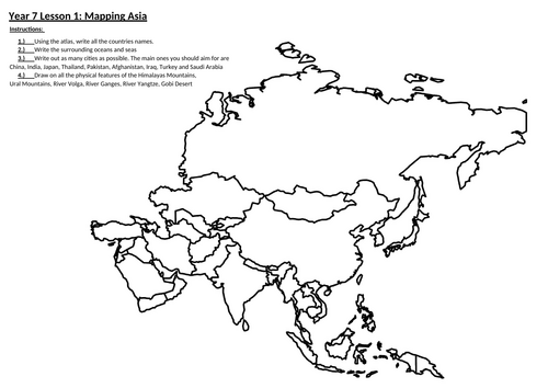 Mapping Countries in Asia - KS3 (Key Stage 3) | Teaching Resources